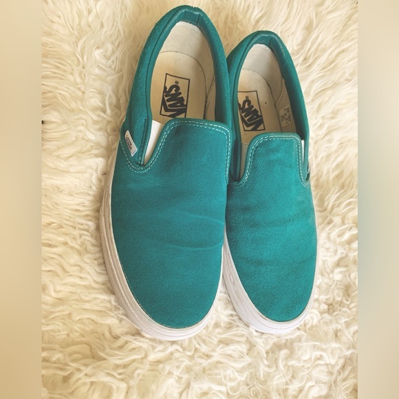 Vans | Shoes | Vans Gender Neutral Teal Turquoise Blue Suede Leather ...